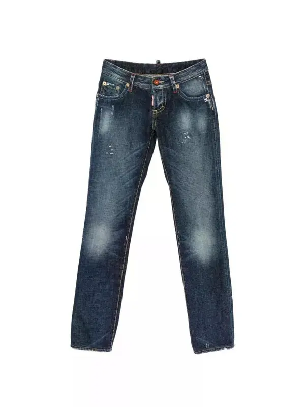 Dsquared2 Cotton Distressed Finish Jeans