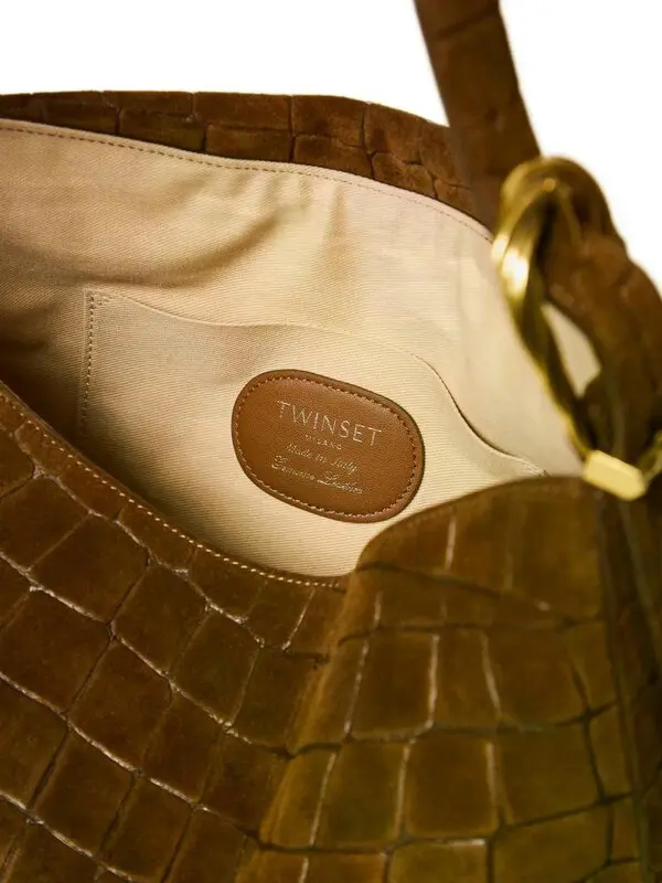 TWINSET Liliane Croc-effect Leather Tote Bag