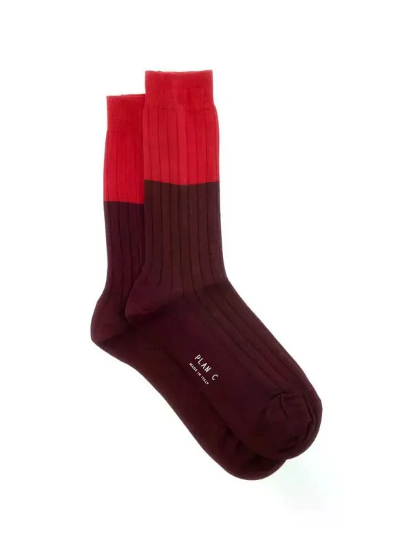 Plan C Ribbed Knit Crew Socks