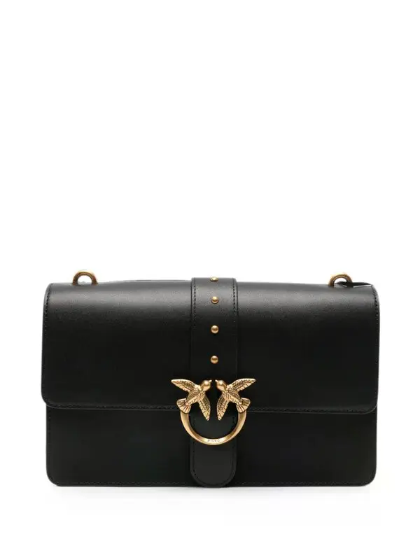 Pinko Love Birds Embellished Leather Shoulder Bag