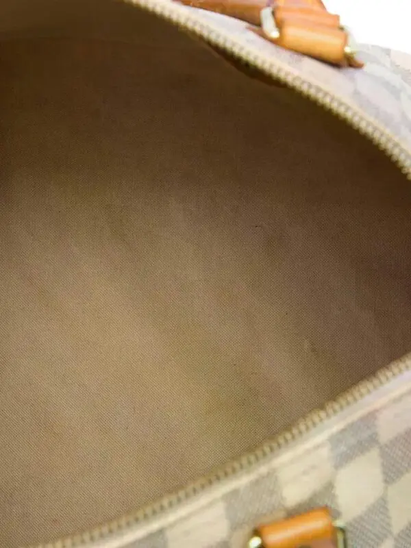 LOUIS VUITTON Damier Azur Speedy 30 Boston Bag - White