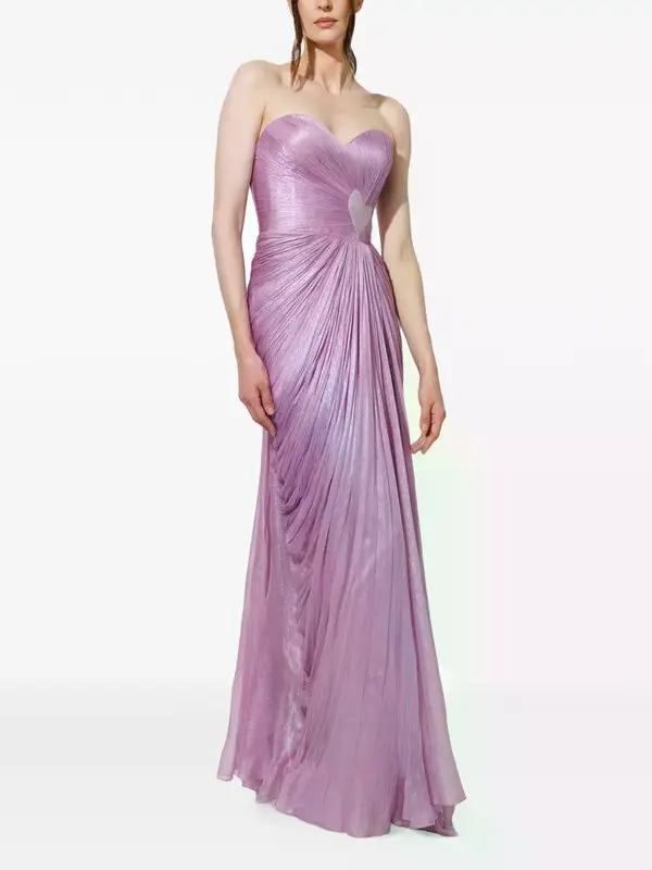 IRIS SERBAN Heart Draped Strapless Gown