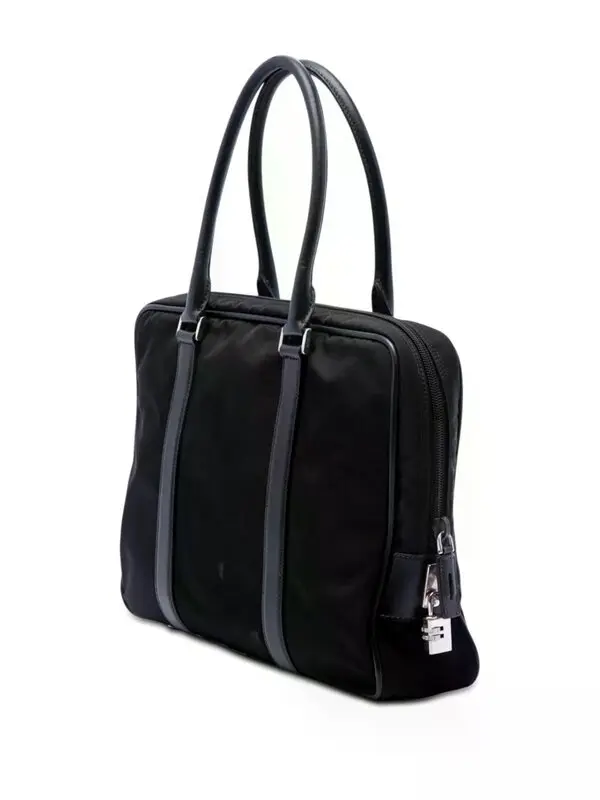 Prada Saffiano Trimmed Tessuto Business Bag