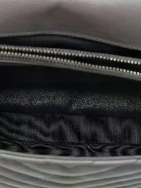 Saint Laurent Medium Chevron Sheepskin College Satchel - Grey