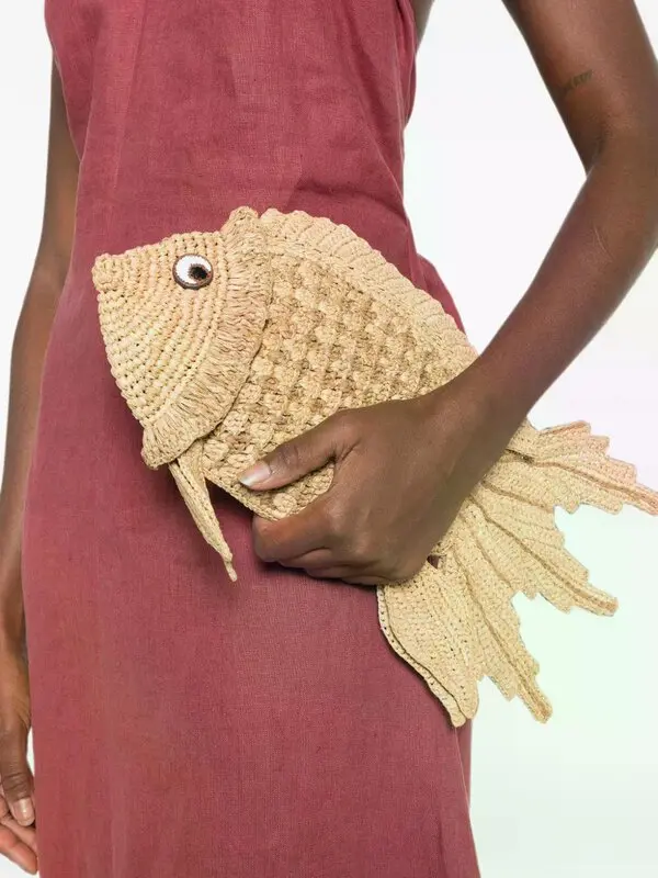 ANYA HINDMARCH Fish-shape Woven Clutch Bag