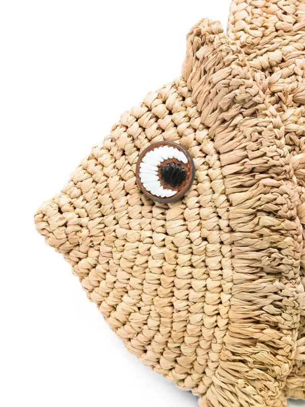 ANYA HINDMARCH Fish-shape Woven Clutch Bag - Neutrals