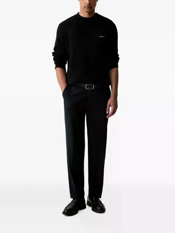 TRUSSARDI Logo Embroidered Crew Neck Sweater