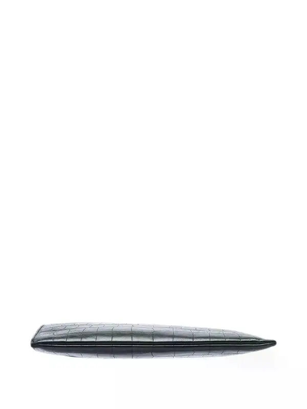 Saint Laurent Croc Embossed Leather Clutch Bag