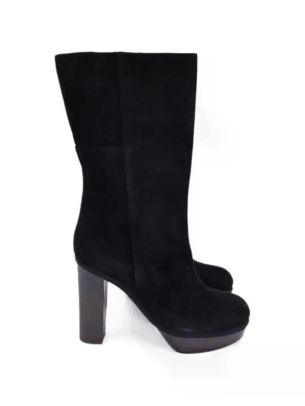 Marni Mid-calf Round Toe Platform Block Heel Boots