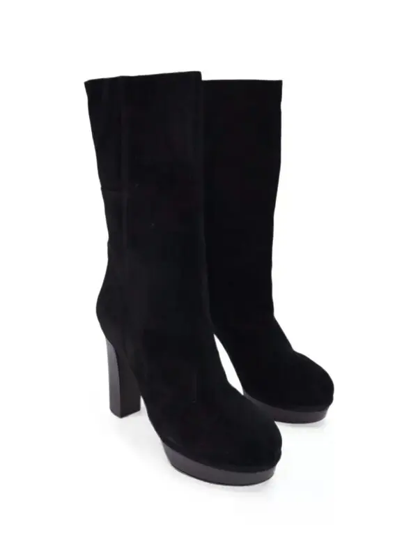 Marni Mid-calf Round Toe Platform Block Heel Boots