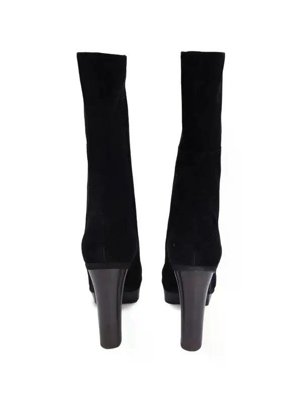 Marni Mid-calf Round Toe Platform Block Heel Boots