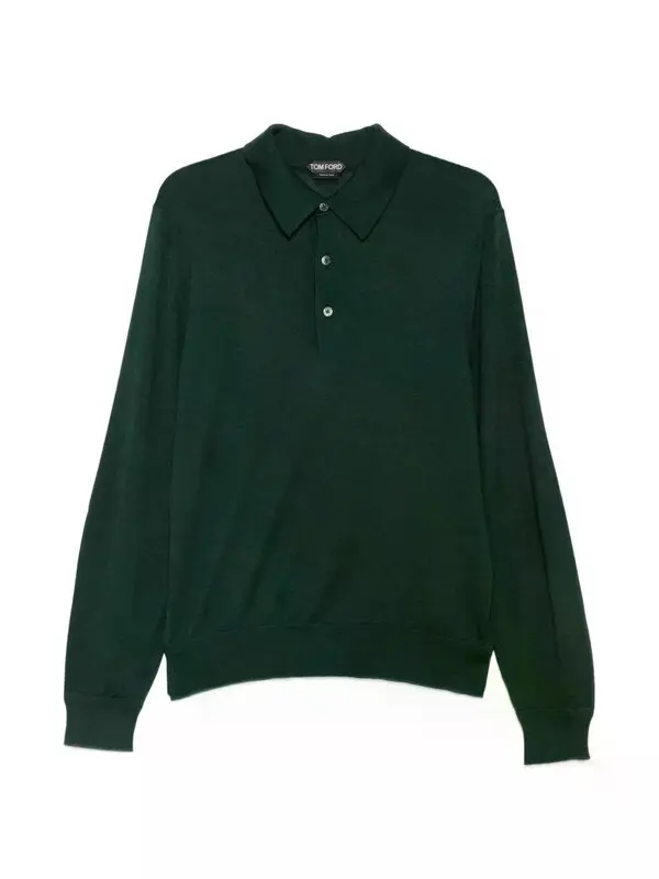TOM FORD Long-sleeve Polo Shirt - Green