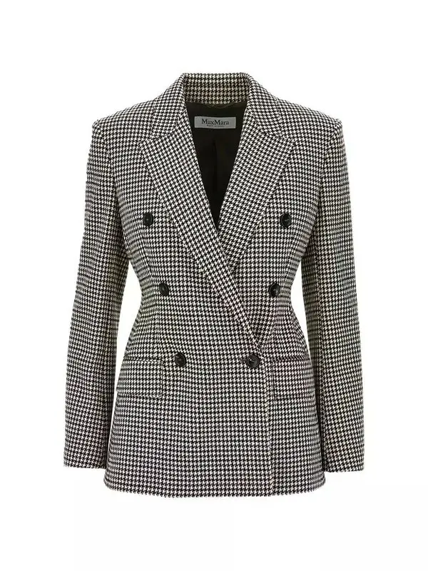 Max Mara Houndstooth Pattern Double-breasted Blazer