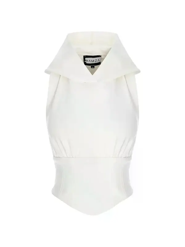 HAMZA Franci Hooded Corset-style Top - White