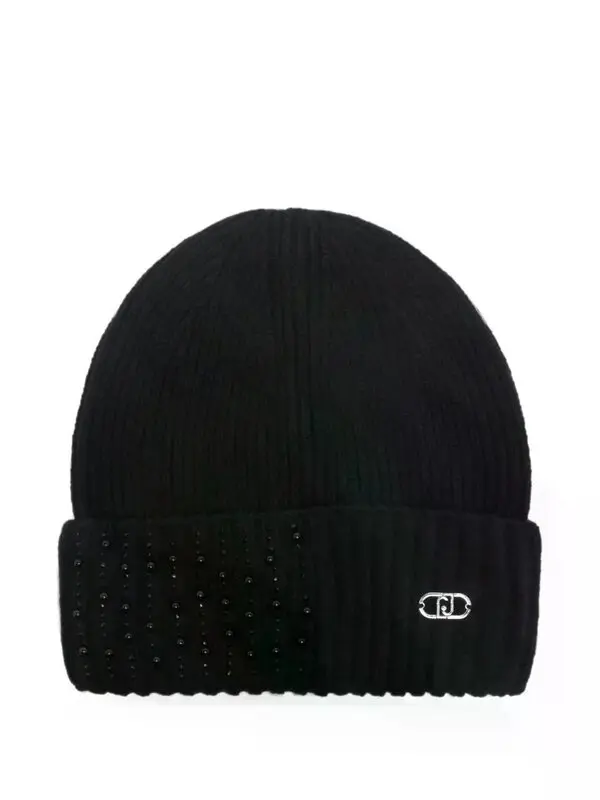 Liu Jo Crystal-embellished Logo-plaque Beanie Hat