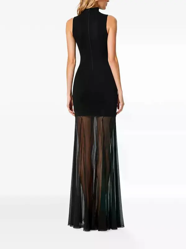 HAMZA Sardinia Mesh-panel Maxi Dress