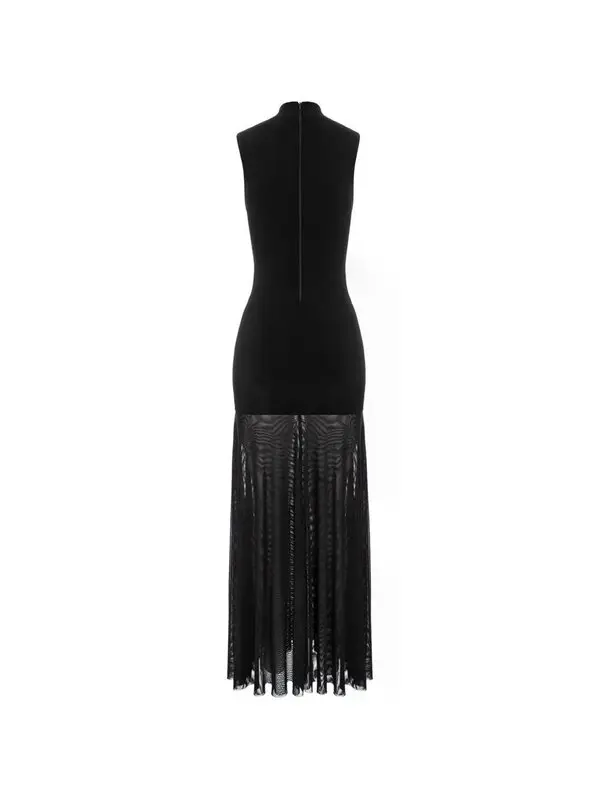HAMZA Sardinia Mesh-panel Maxi Dress