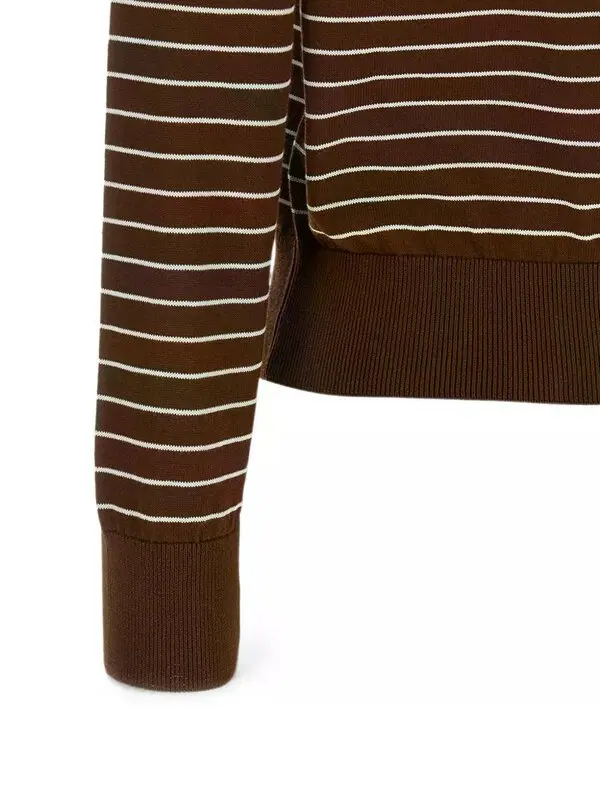 A.p.c. Striped Cotton Crewneck Sweater - Brown