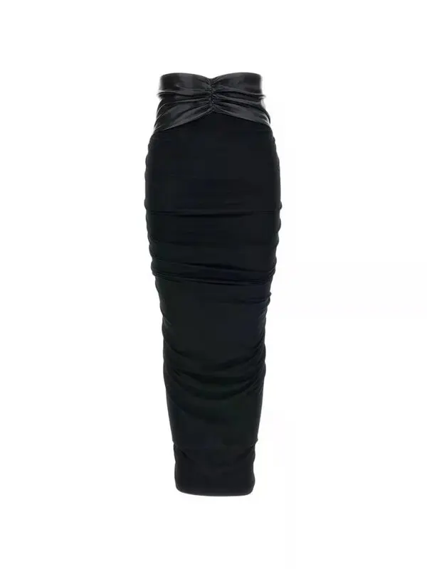 Andamane Ursula Draped Midi Skirt - Black