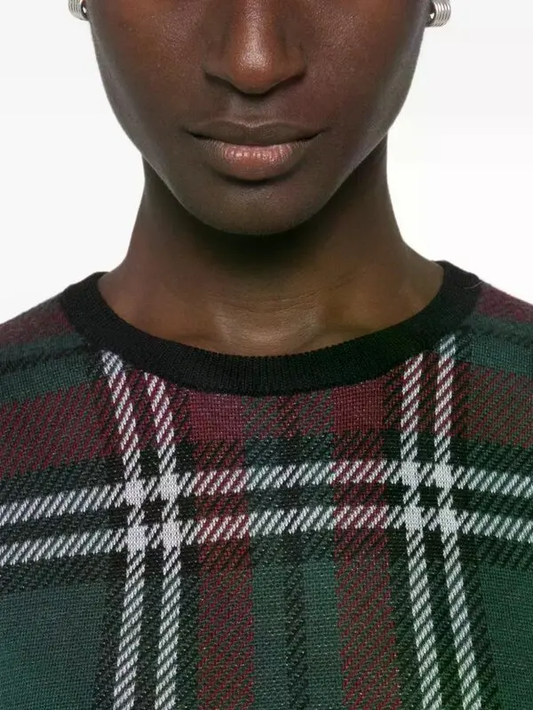 N°21 Tartan Check Knit Midi Dress