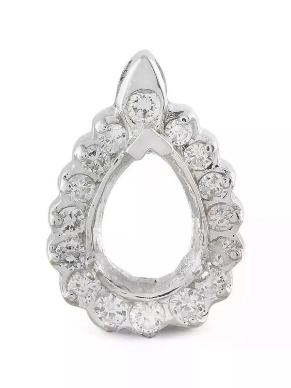 LB EXCLUSIVE 14k White Gold Diamond Pear Halo Pendant