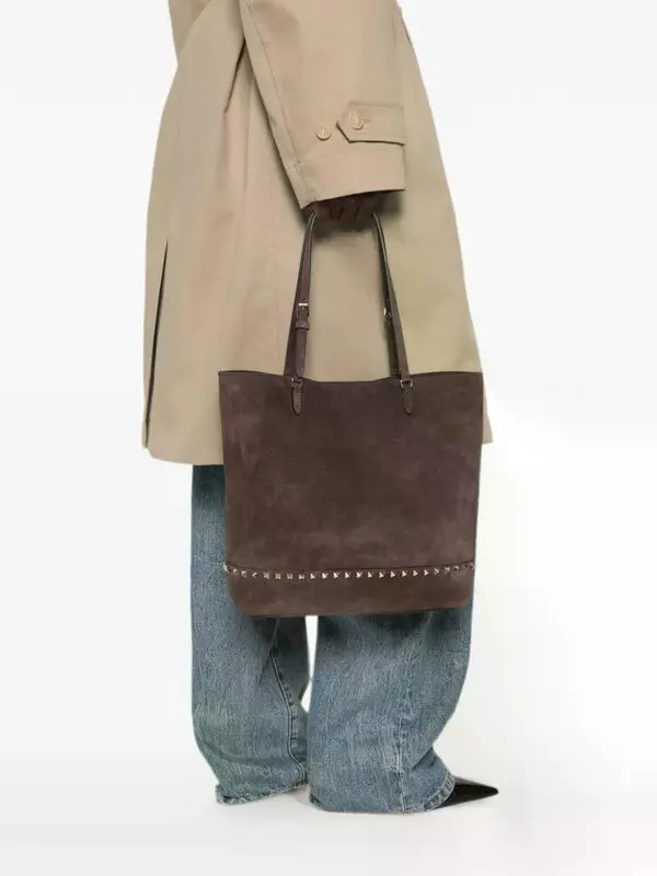 Valentino Garavani Rockstud Suede Tote Bag