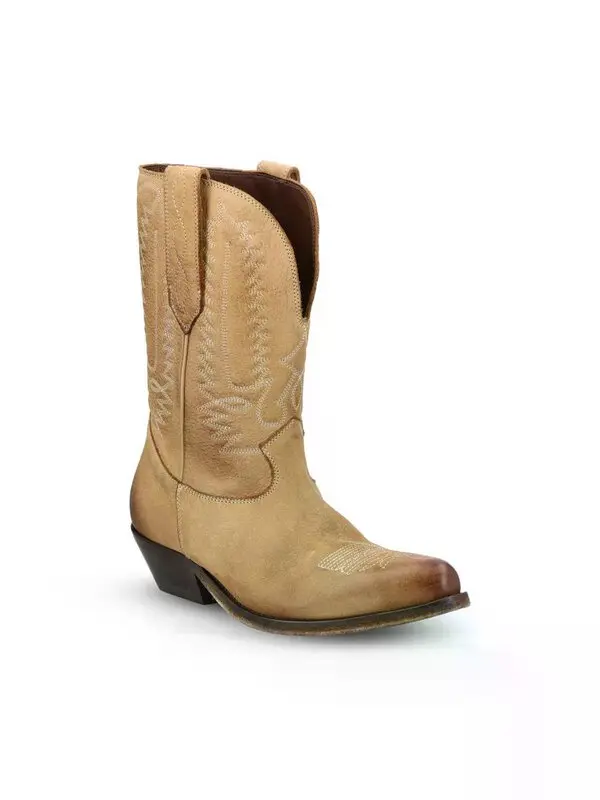 GOLDEN GOOSE Wish Star Embroidered Leather Boots