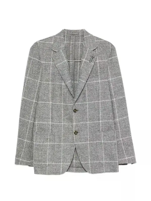 LARDINI Check-pattern Single-breasted Blazer
