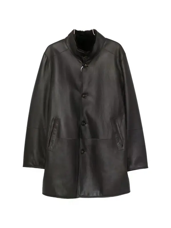 MANZONI 24 Button-fastening Leather Coat