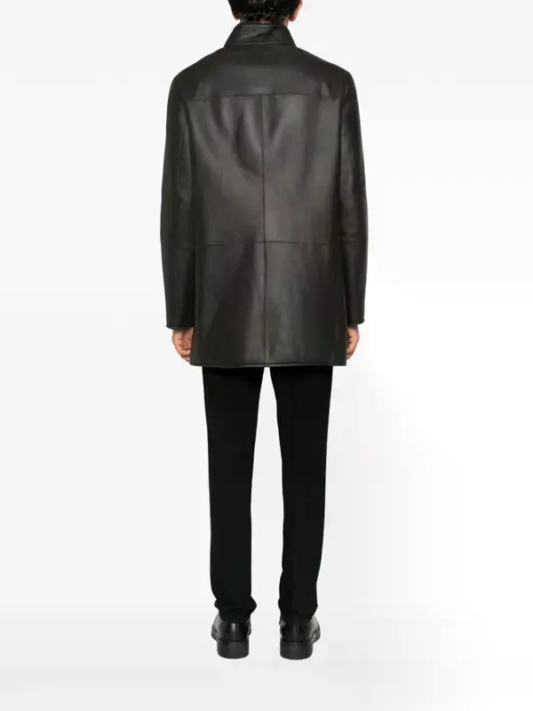 MANZONI 24 Button-fastening Leather Coat