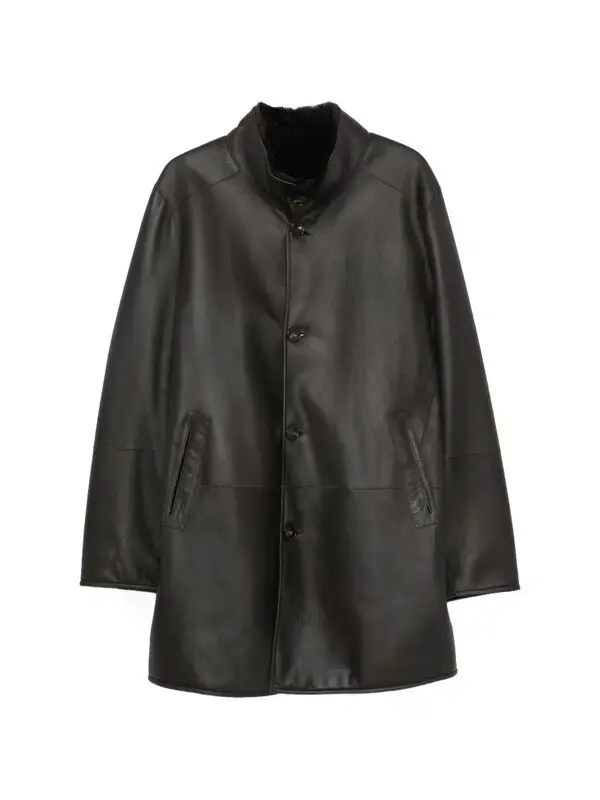 MANZONI 24 Button-fastening Leather Coat