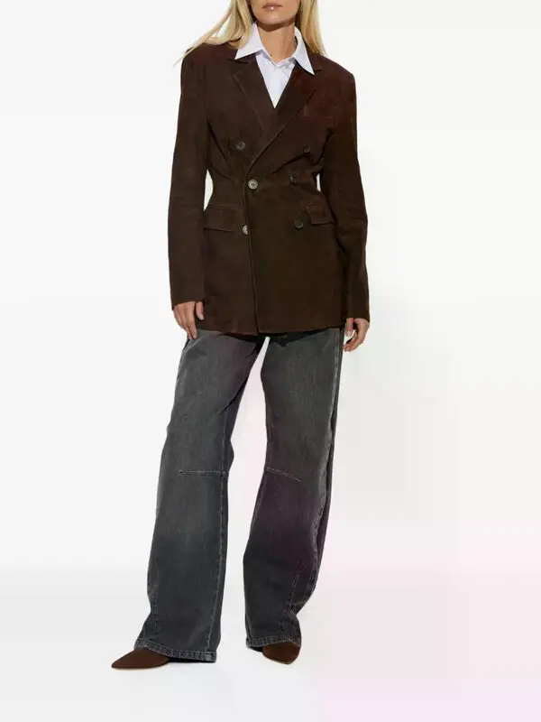 ARMA Safia Double-breasted Suede Jacket