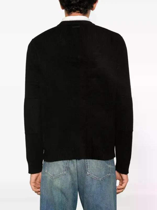 Saint Laurent Ribbed Knit Long-sleeve Sweater - Black