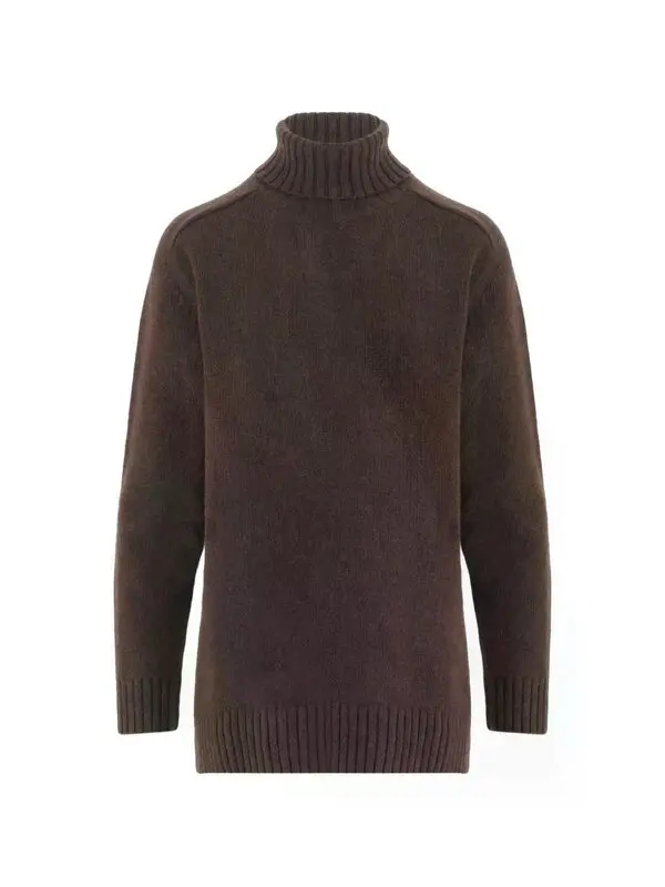 Bruno Manetti Roll Neck Ribbed Trim Sweater - Brown