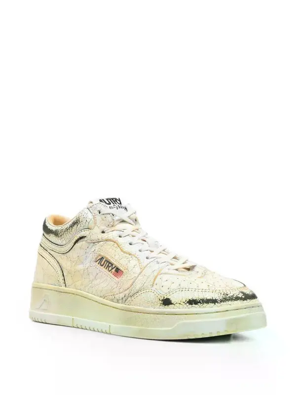 AUTRY Cracked Effect Leather Sneakers