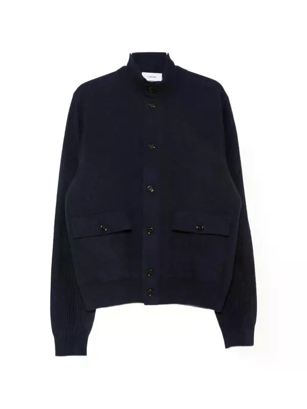 LARDINI Ribbed-knit Panelled Jacket