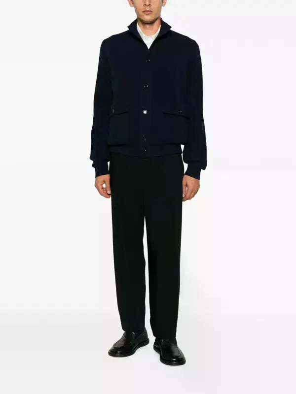 LARDINI Ribbed-knit Panelled Jacket