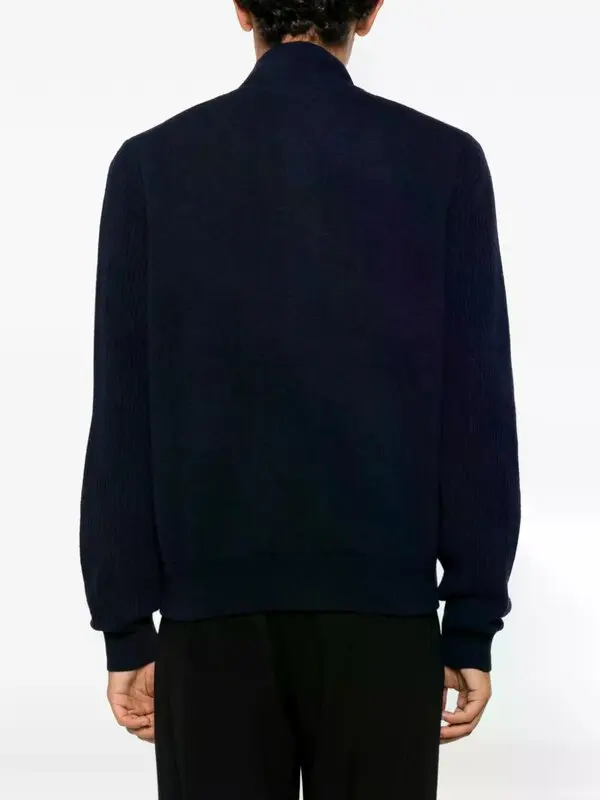 LARDINI Ribbed-knit Panelled Jacket