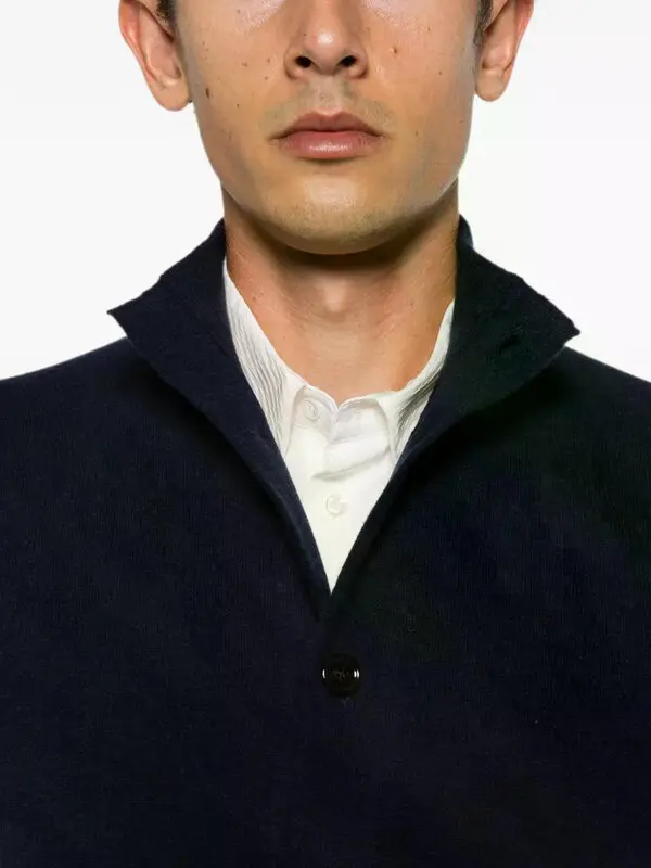 LARDINI Ribbed-knit Panelled Jacket