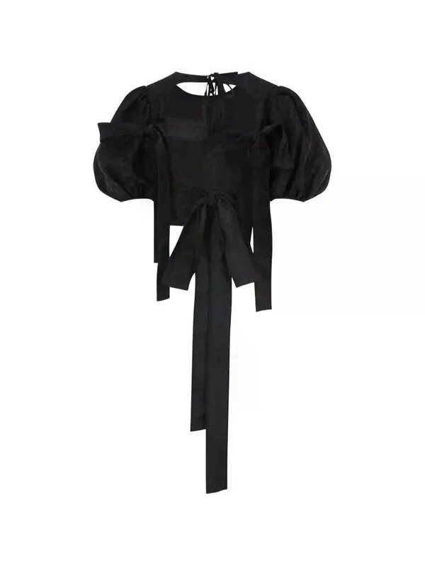 Cecilie Bahnsen Floral Jacquard Puff Sleeve Top