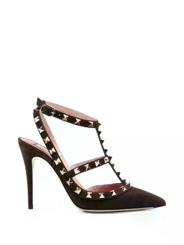 Valentino Garavani Rockstud Suede Pumps - Brown