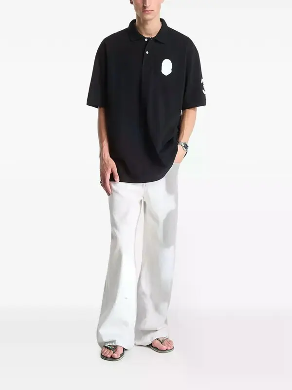 A BATHING APE Large Ape Head Relaxed-fit Polo Shirt