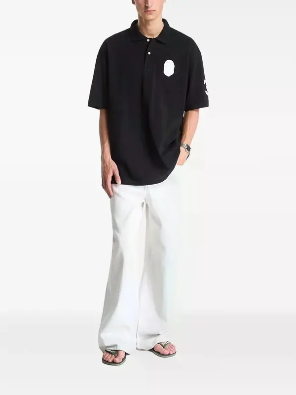 A BATHING APE Large Ape Head Relaxed-fit Polo Shirt