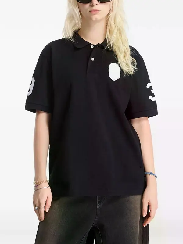 A BATHING APE Large Ape Head Relaxed-fit Polo Shirt