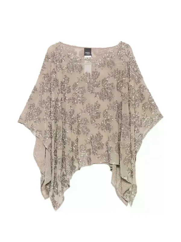 Marina Rinaldi Sequin-embellished Floral-pattern Blouse