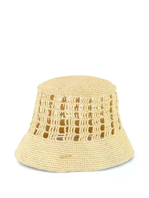 Borsalino Jane Crochet Bucket Hat - Neutrals