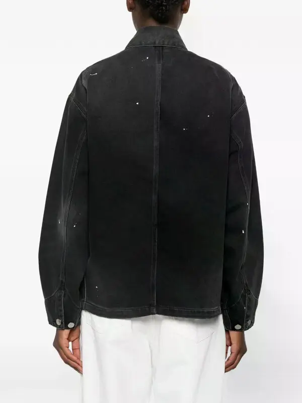 Carhartt Work In Progress Michigan Denim Jacket With Paint Splatter Detail