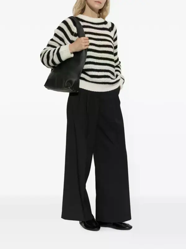 LISA YANG Reni Stripes Crew-neck Sweater - White