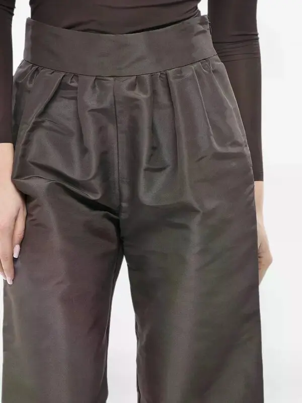 SUPER BLOND Pleated Silk-organza Trousers