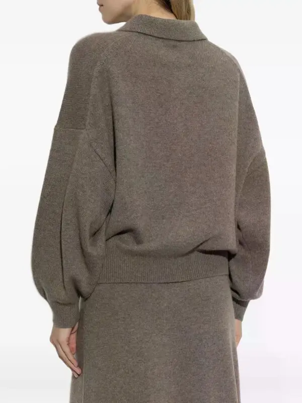 LISA YANG Etta Cashmere Polo Shirt - Brown